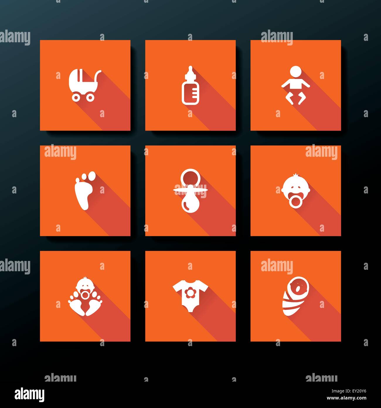 Flat baby icon set - vector illustration Stock Vector Image & Art - Alamy