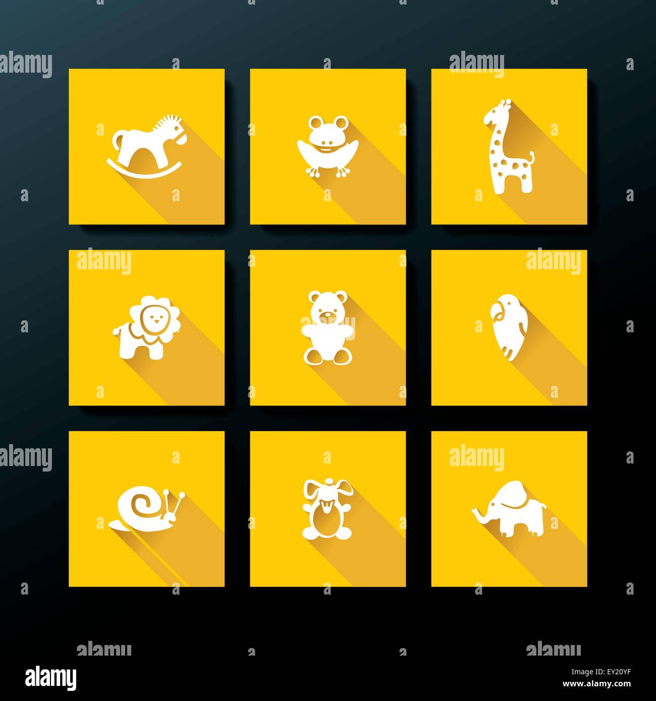 Flat baby toy icon set - vector illustration Stock Vector Image & Art ...