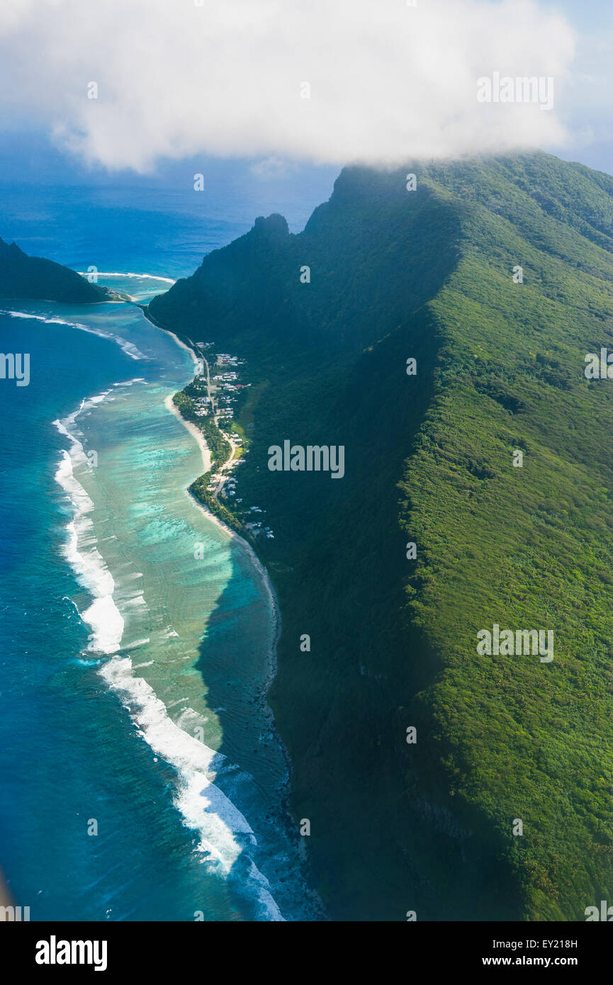Aerial view, Ofu Island, Manu‘a Group, Samoan Islands, American Samoa ...
