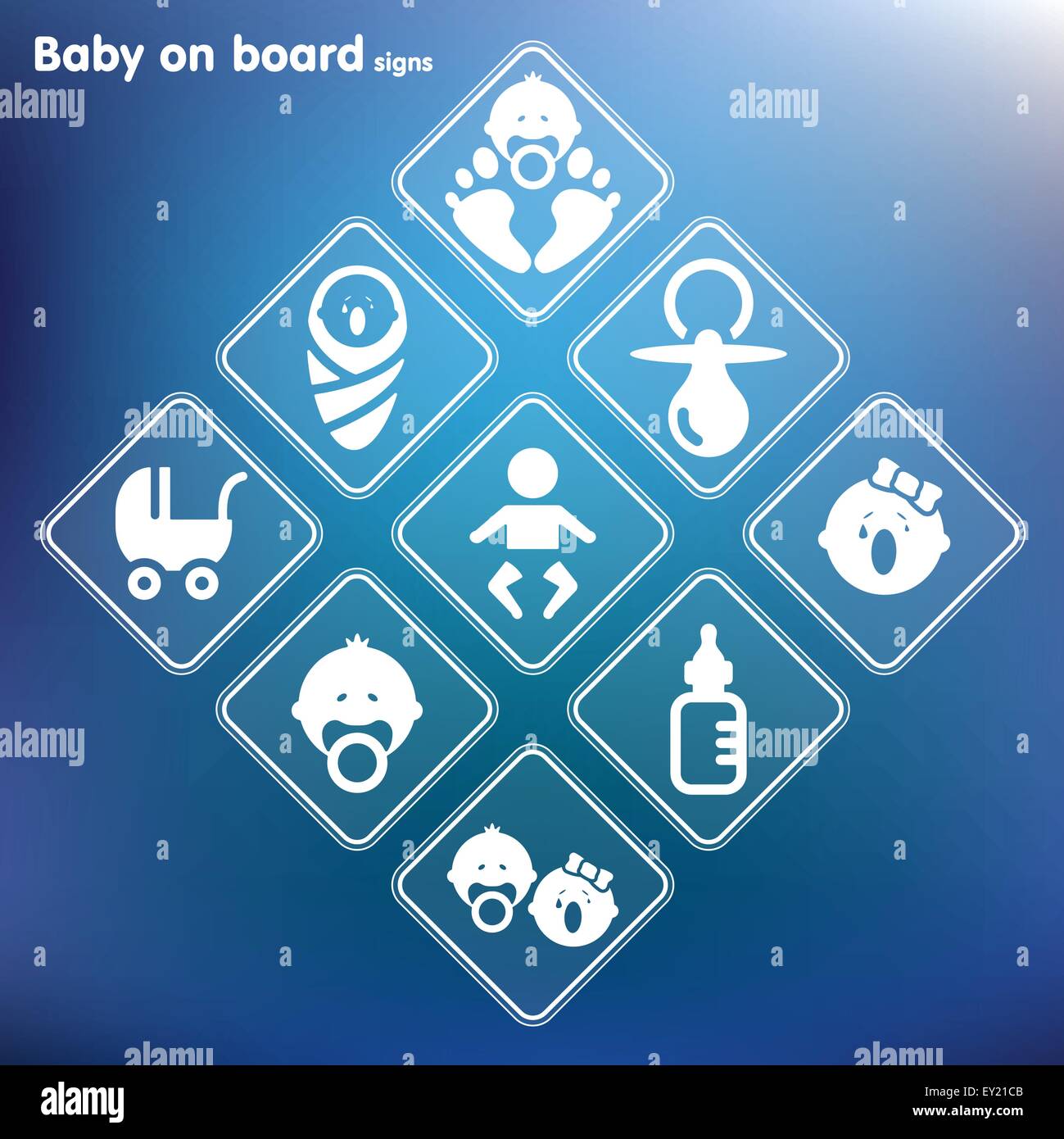 Flat baby on board sign set - vector illustration Stock Vector Image ...