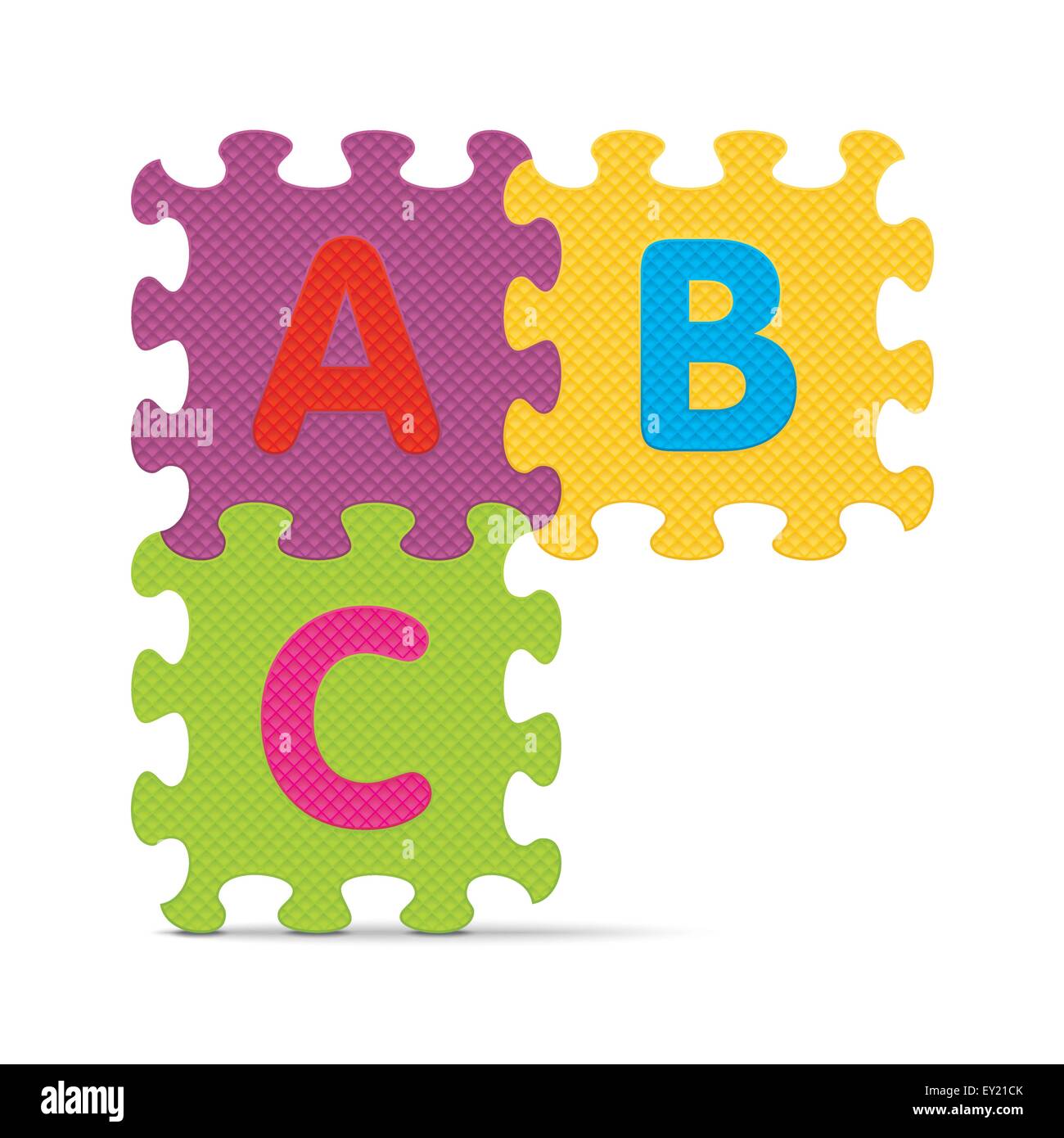 "ABC" written with alphabet puzzle - vector illustration Stock Vector ...