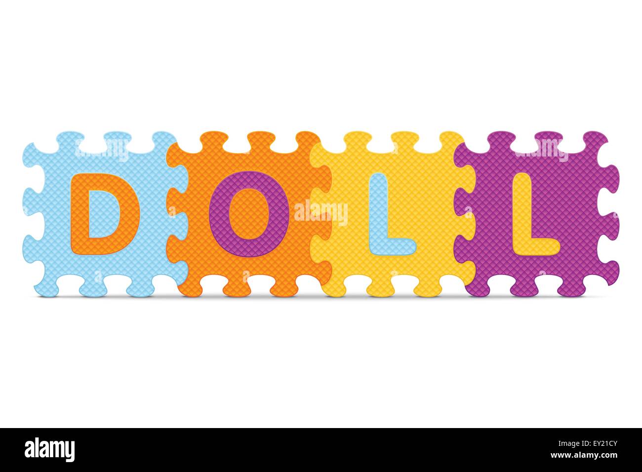 "DOLL" written with alphabet puzzle - vector illustration Stock Vector ...