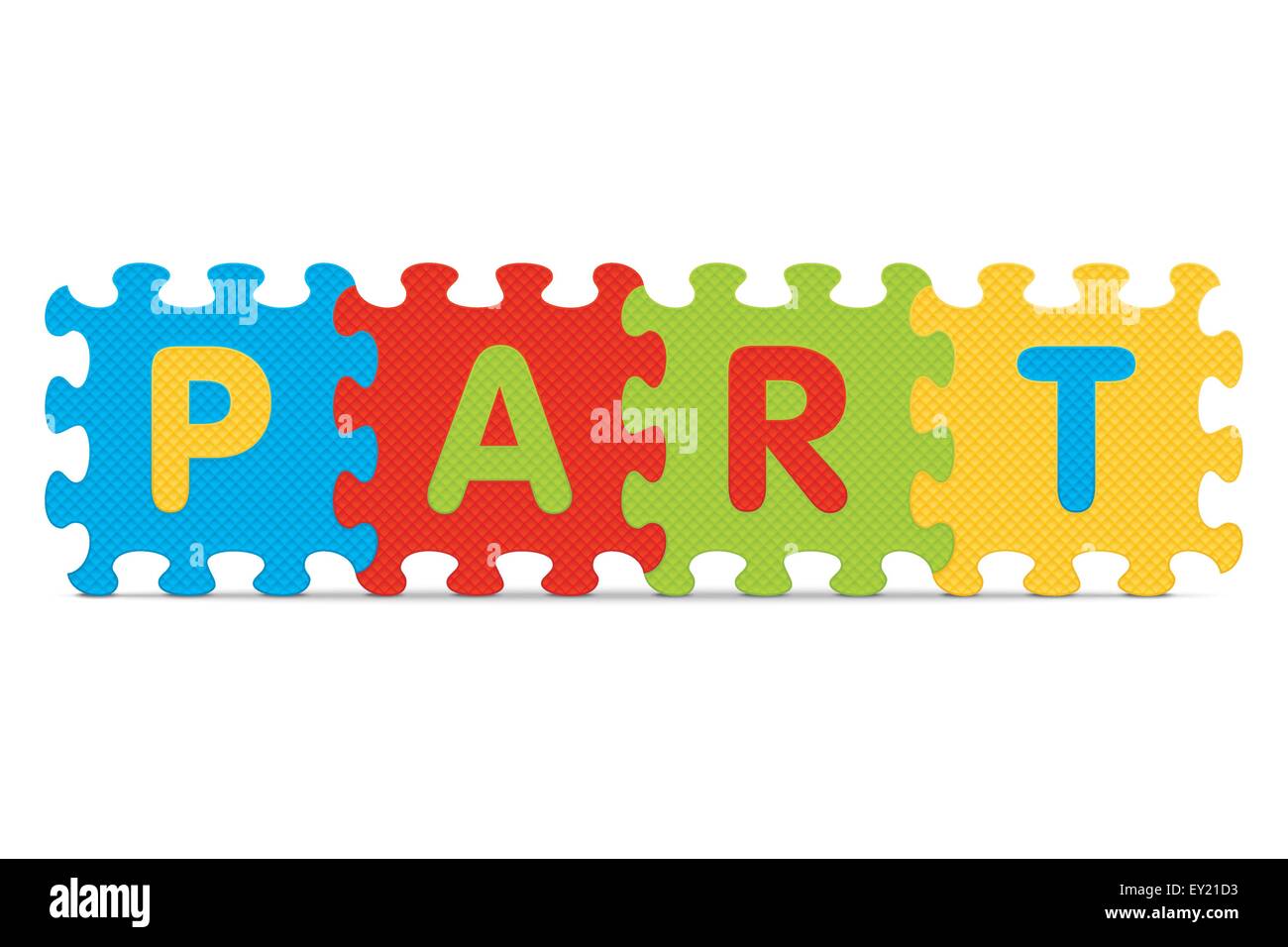 "PART" written with alphabet puzzle - vector illustration Stock Vector ...