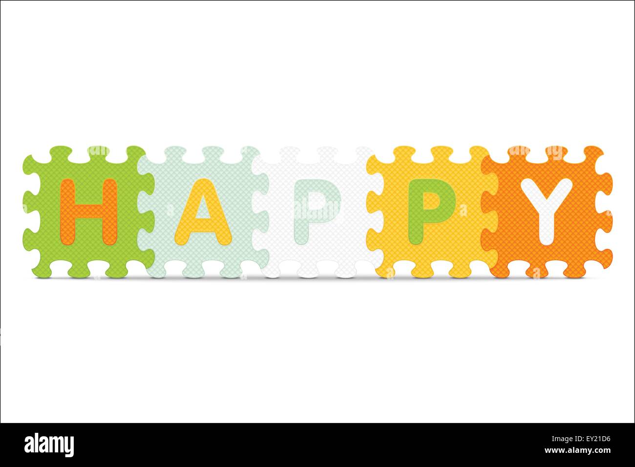 "HAPPY" written with alphabet puzzle - vector illustration Stock Vector ...