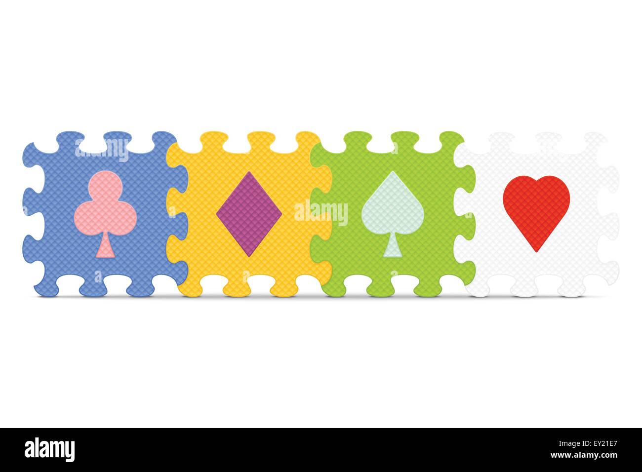 Playing card signs made with puzzle - vector illustration Stock Vector ...