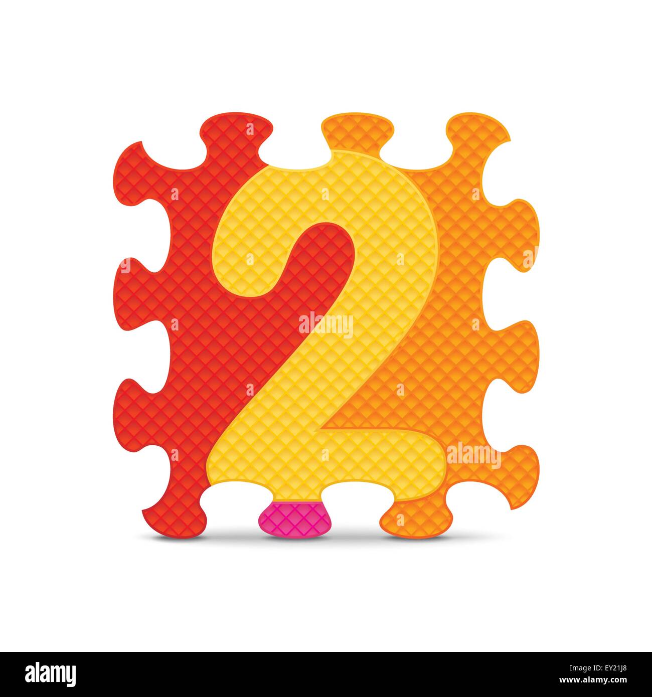 Number 2 written with alphabet puzzle - vector illustration Stock ...