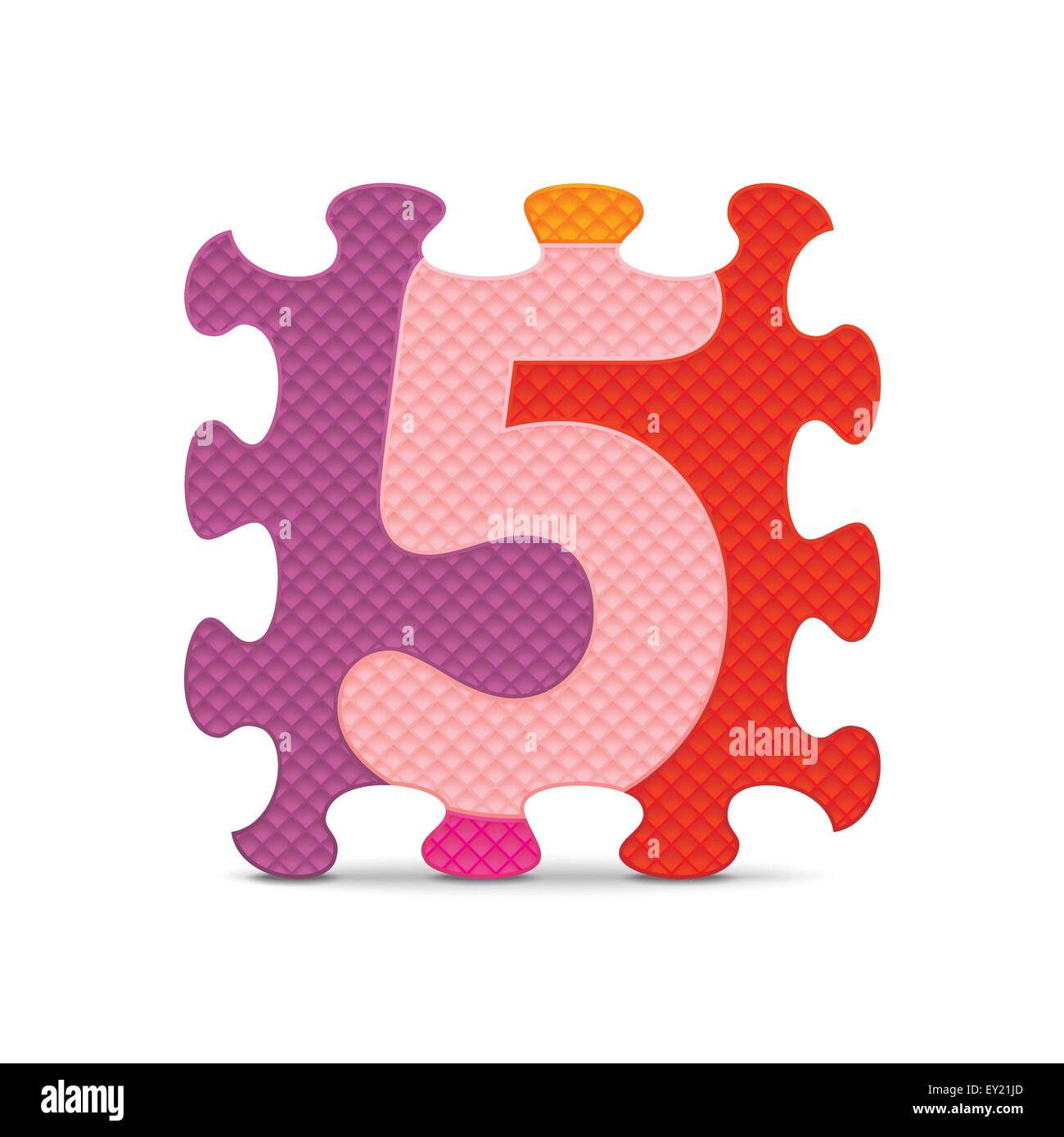 Number 5 written with alphabet puzzle - vector illustration Stock ...