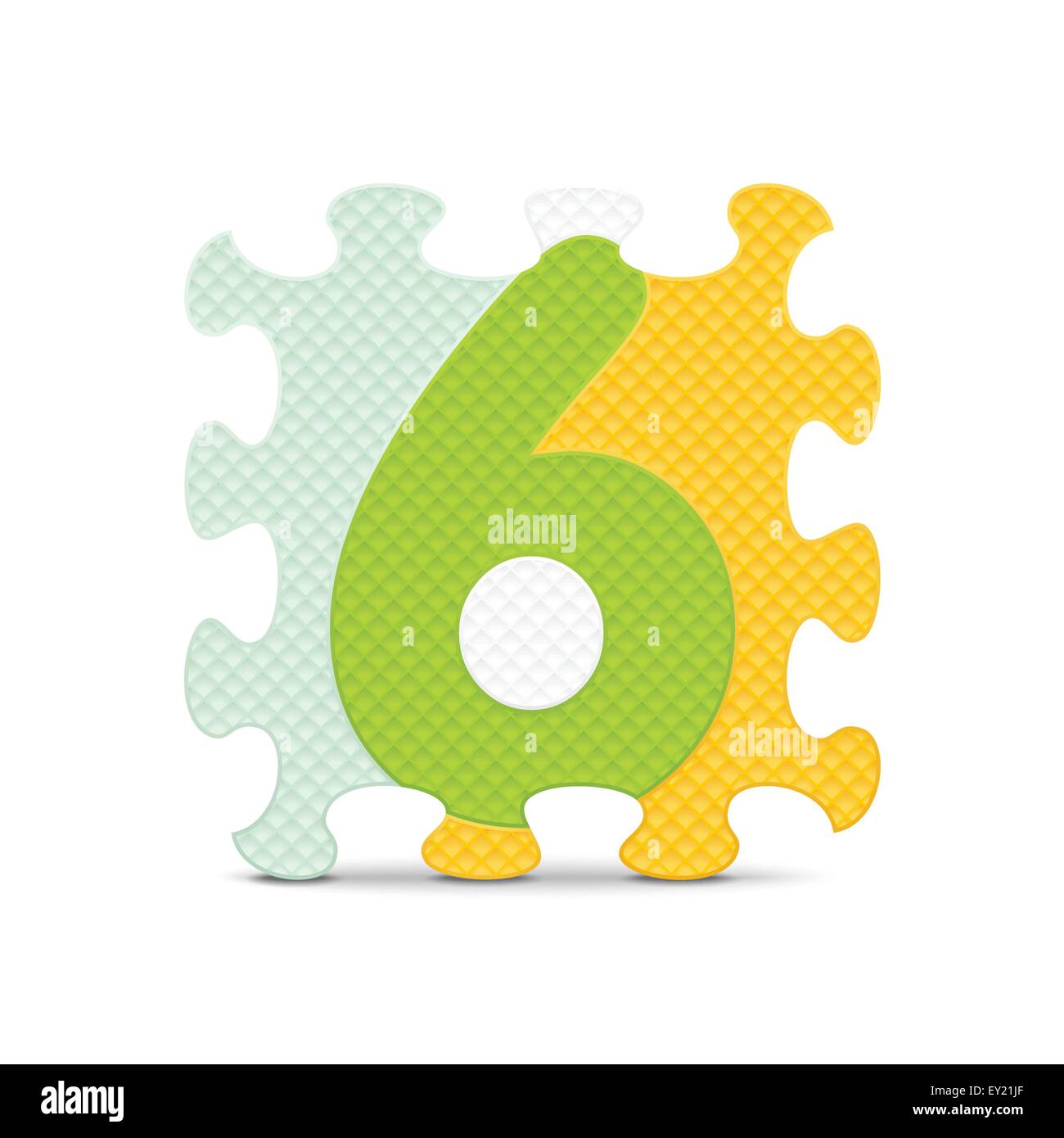Number 6 written with alphabet puzzle - vector illustration Stock ...