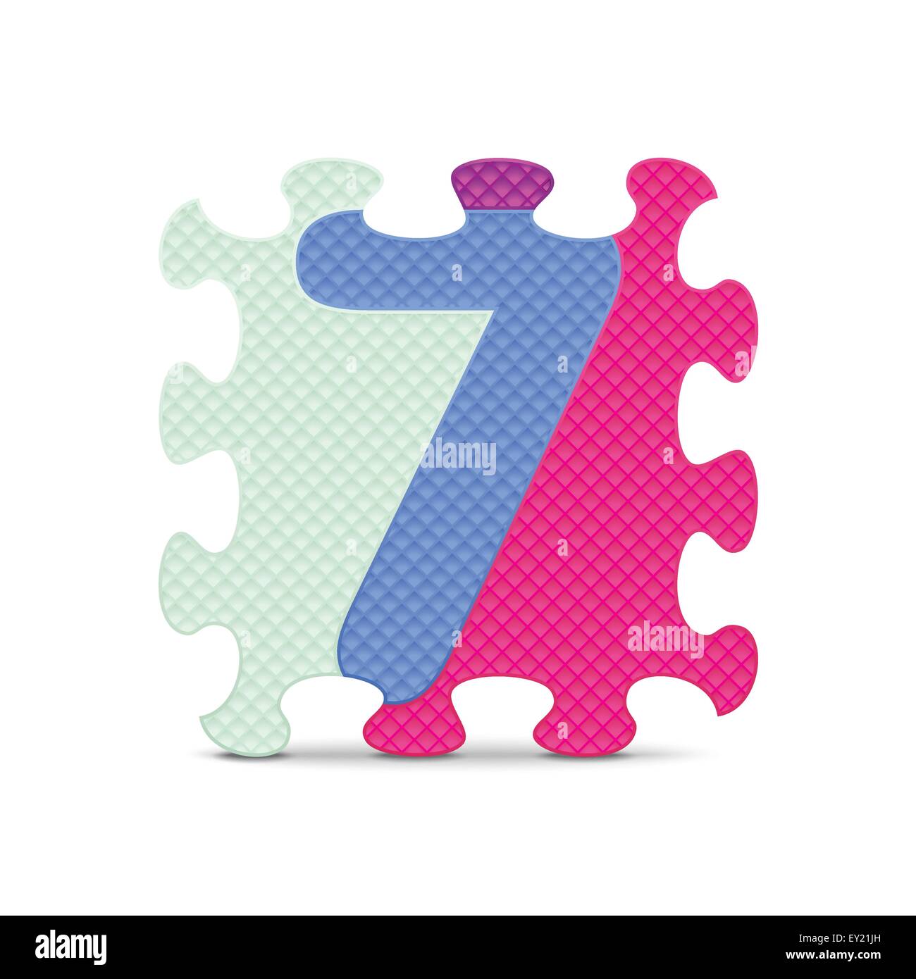 Number 7 written with alphabet puzzle - vector illustration Stock ...