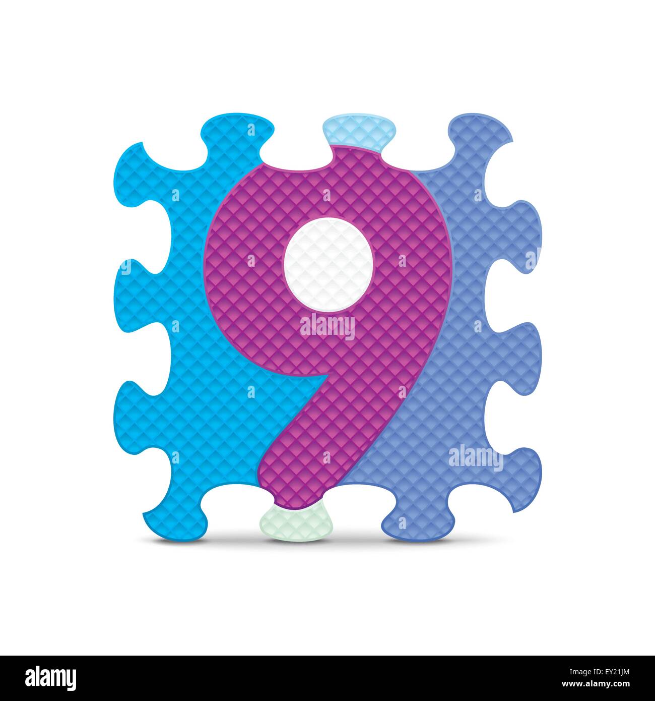 Number 9 written with alphabet puzzle - vector illustration Stock ...