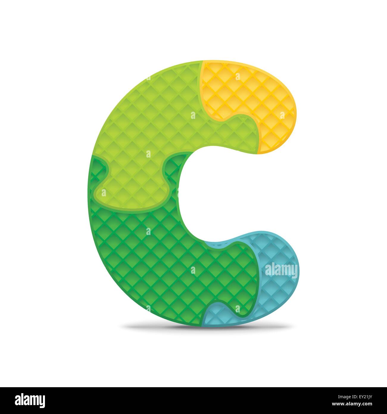 Letter C written with alphabet puzzle - vector illustration Stock ...