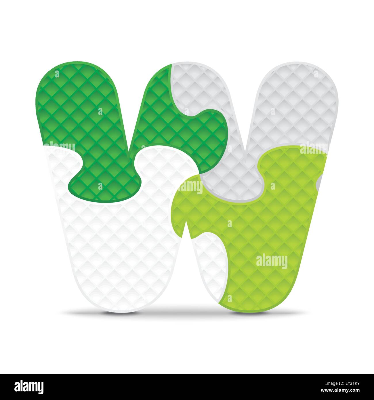 Letter W written with alphabet puzzle - vector illustration Stock ...