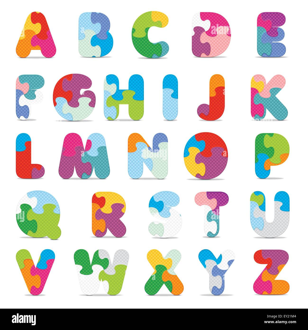 Alphabet written with puzzle - vector illustration Stock Vector Image ...