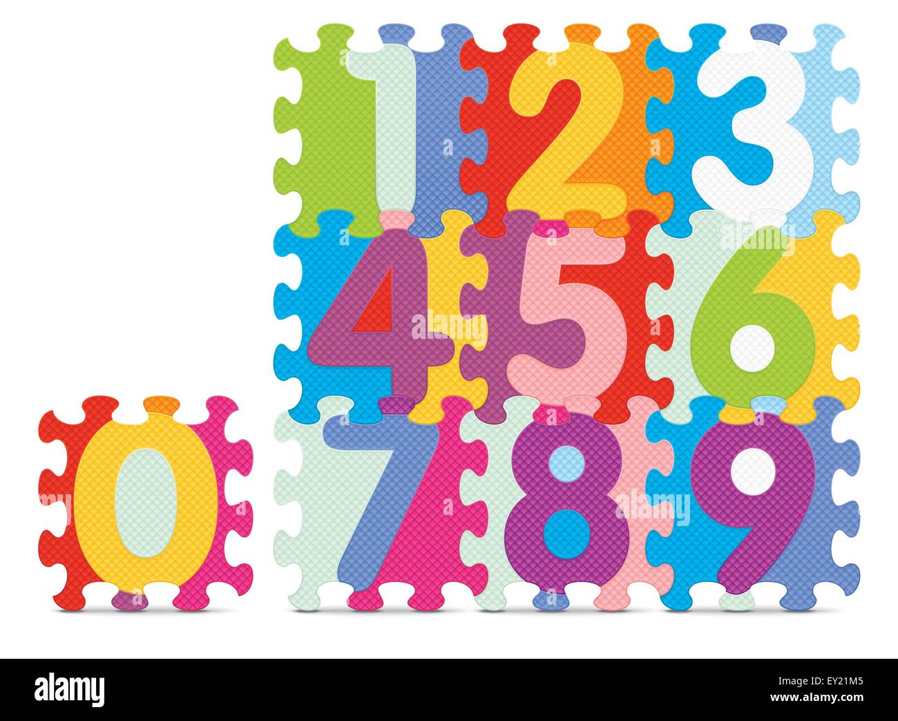 Numbers written with alphabet puzzle - vector illustration Stock Vector ...