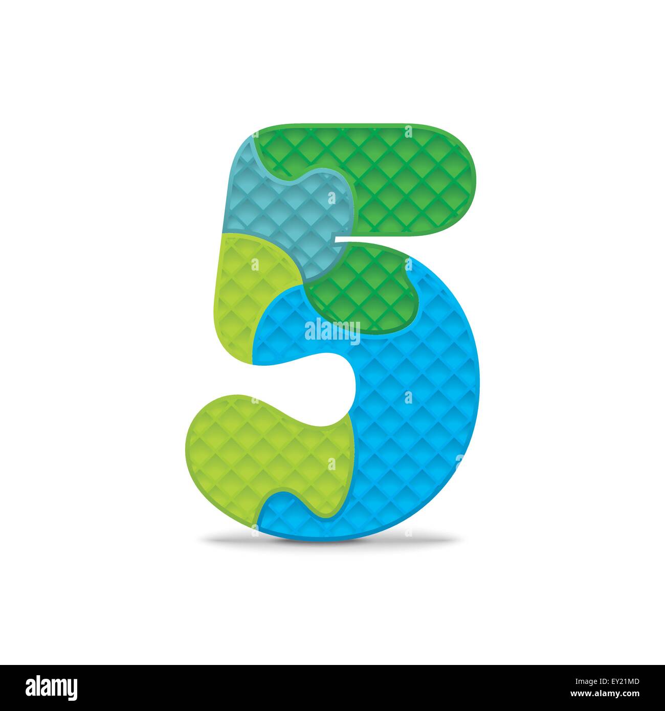 Number 5 written with alphabet puzzle - vector illustration Stock ...