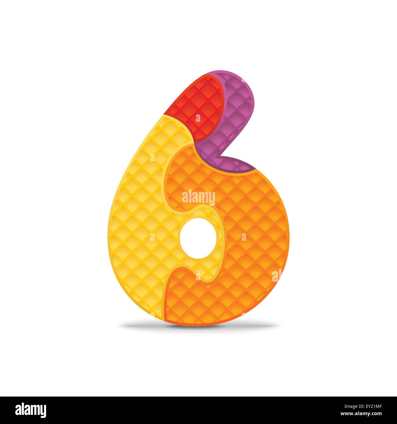 Number 6 written with alphabet puzzle - vector illustration Stock ...