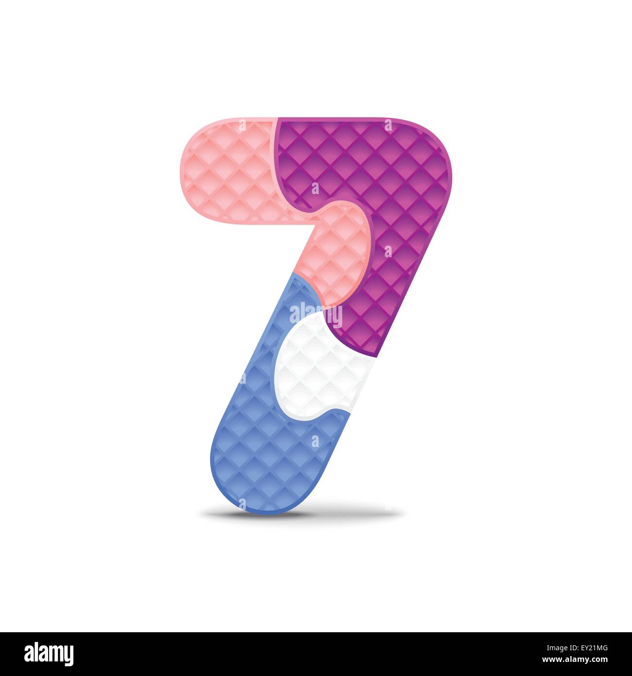 Number 7 written with alphabet puzzle - vector illustration Stock ...
