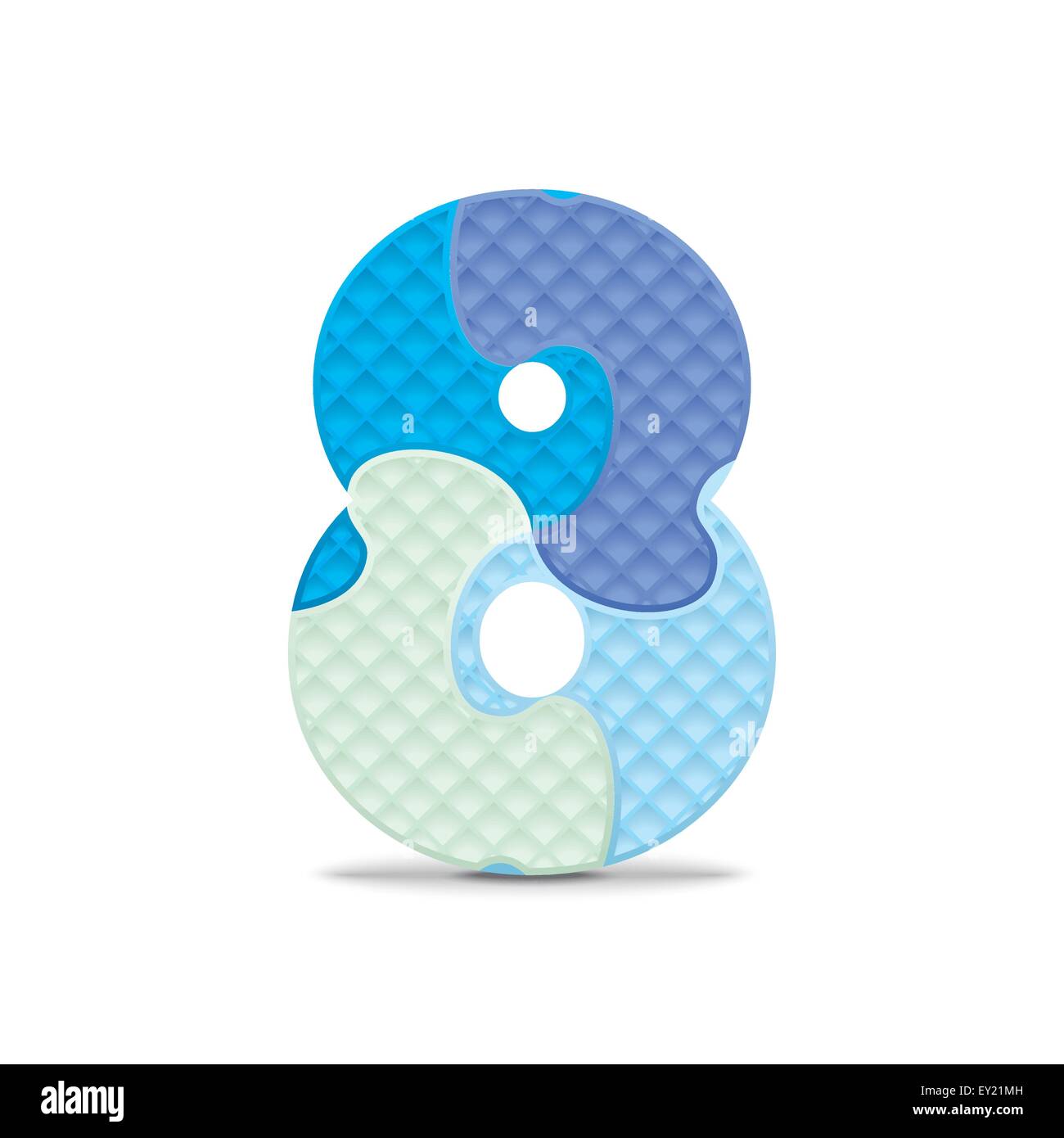 Number 8 written with alphabet puzzle - vector illustration Stock ...