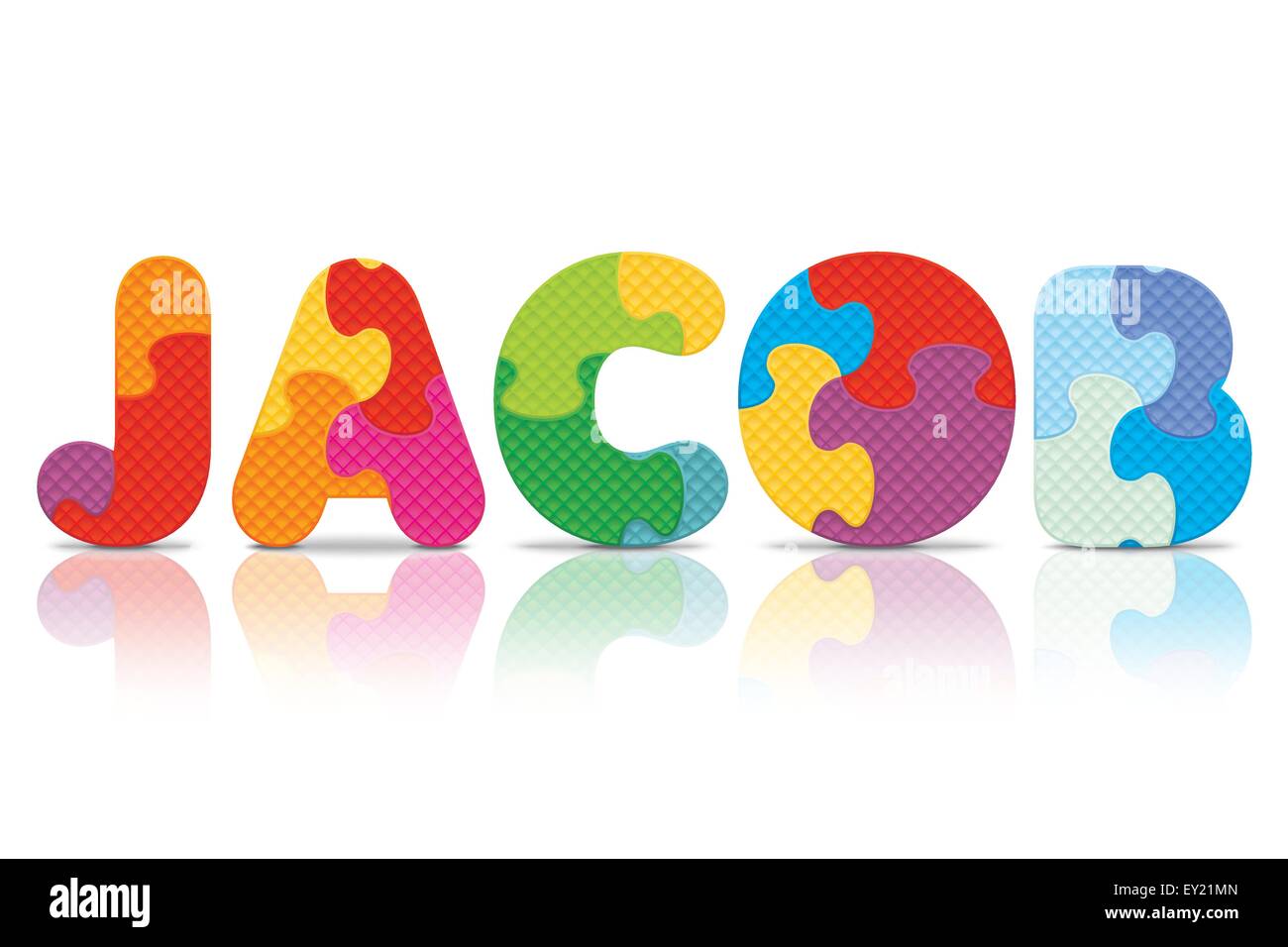 JACOB written with alphabet puzzle - vector illustration Stock Vector ...