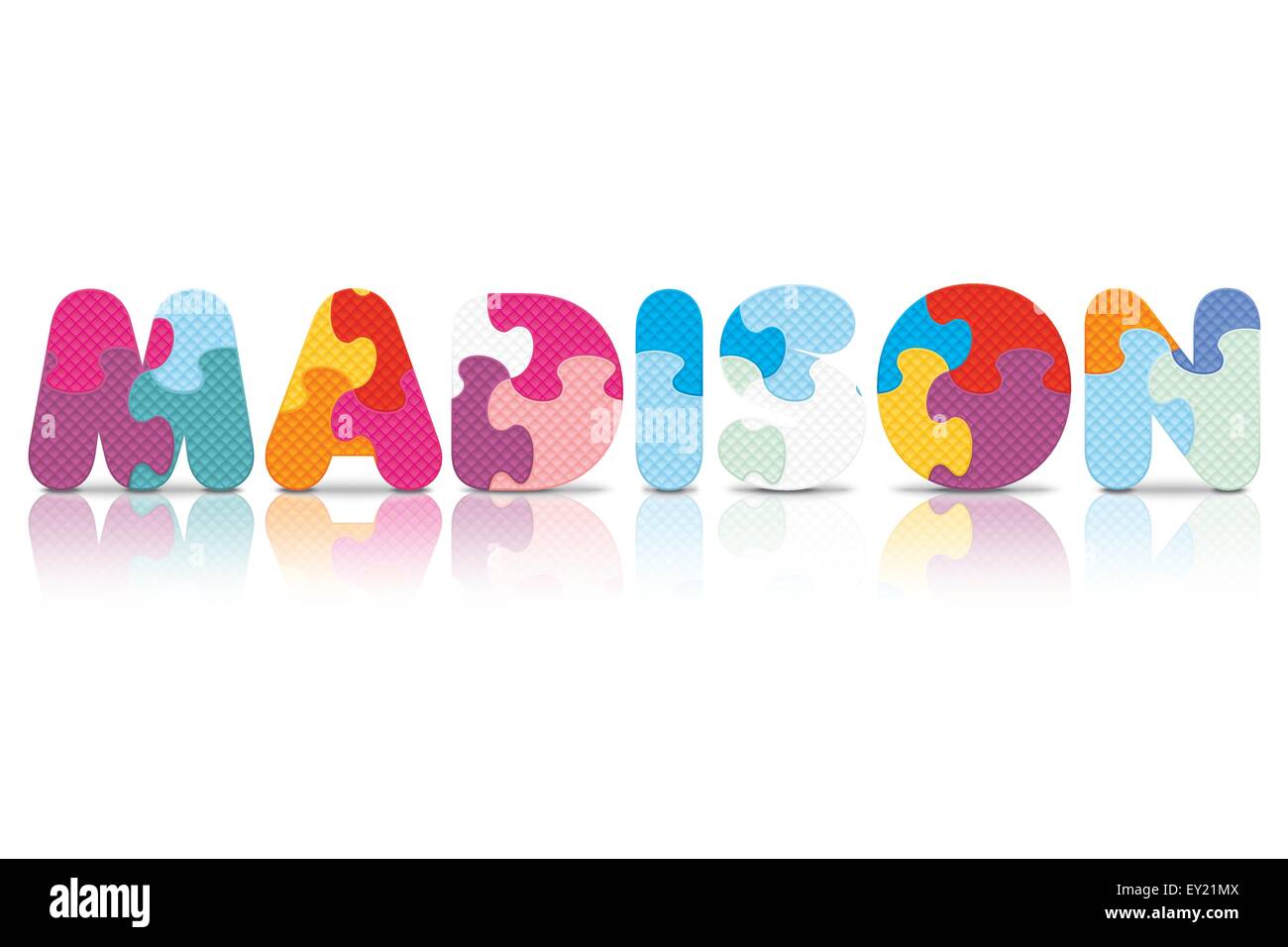 MADISON written with alphabet puzzle - vector illustration Stock Vector ...