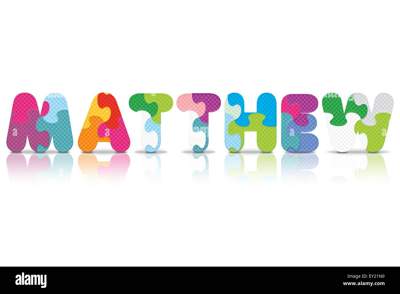 MATTHEW written with alphabet puzzle - vector illustration Stock Vector ...