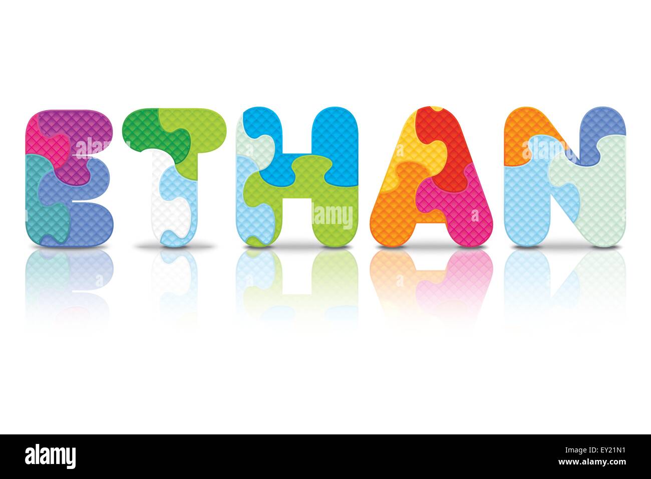 ETHAN written with alphabet puzzle - vector illustration Stock Vector ...
