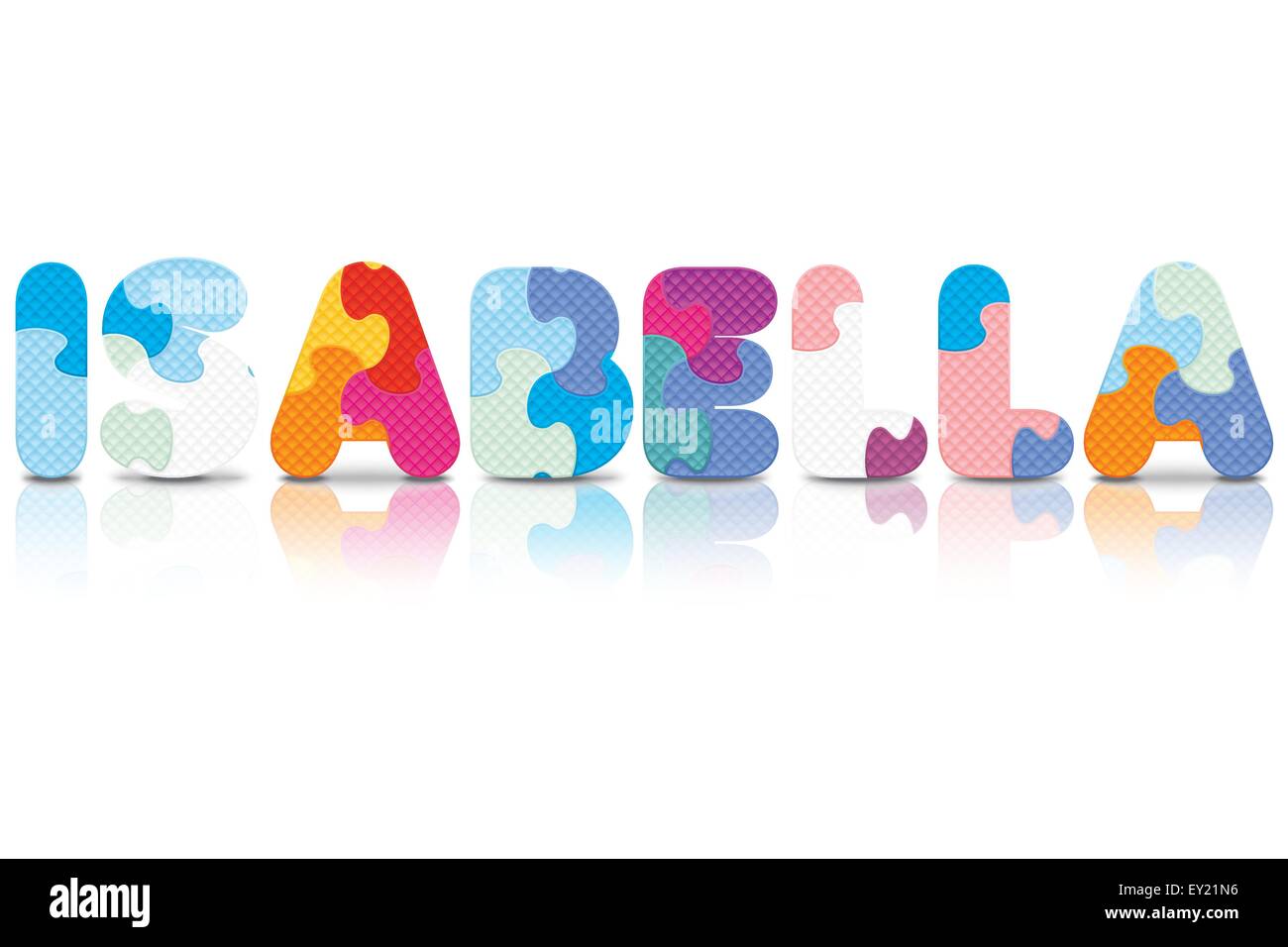 ISABELLA written with alphabet puzzle - vector illustration Stock ...
