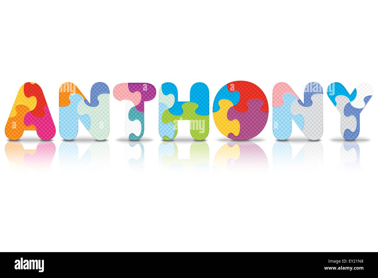 ANTHONY written with alphabet puzzle - vector illustration Stock Vector Image & Art - Alamy