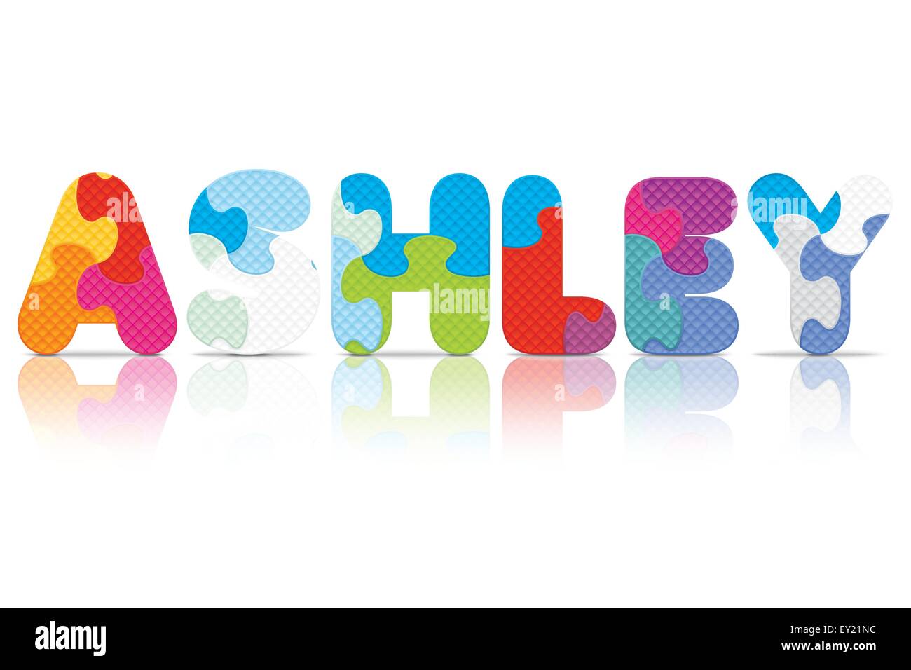 ASHLEY written with alphabet puzzle - vector illustration Stock Vector ...