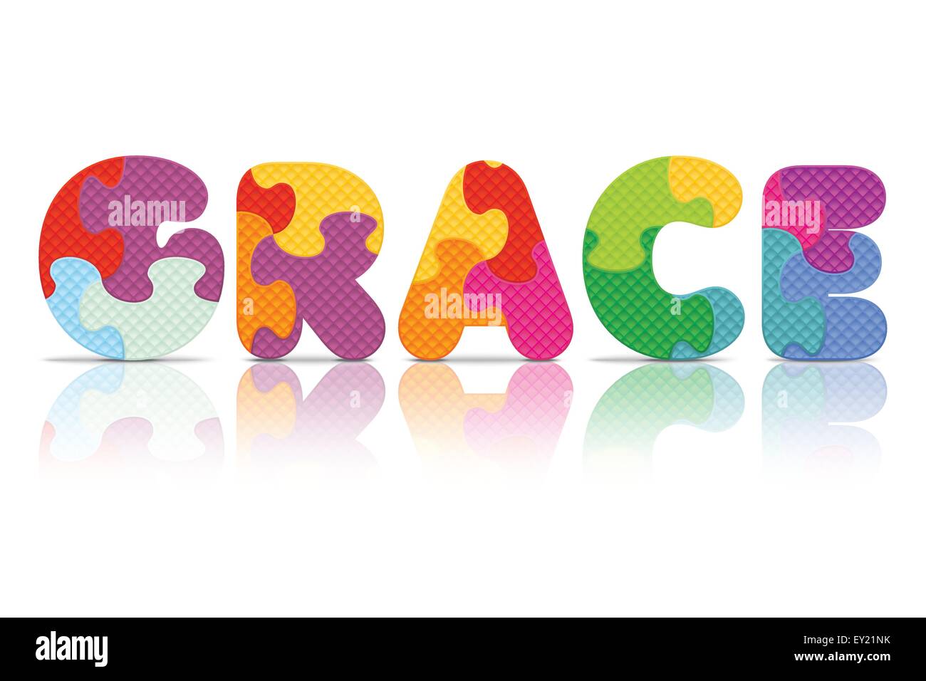 GRACE written with alphabet puzzle - vector illustration Stock Vector ...