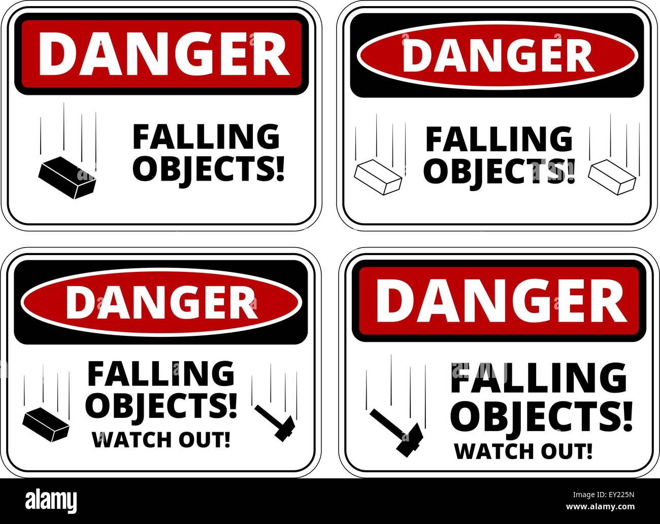 Danger falling objects sign hi-res stock photography and images - Alamy