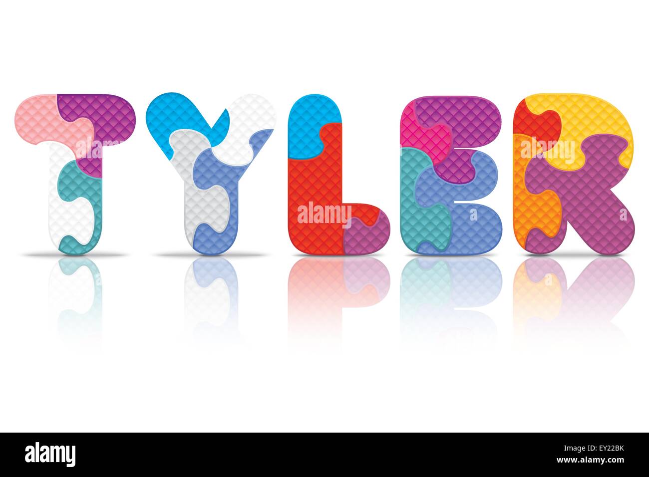 TYLER written with alphabet puzzle - vector illustration Stock Vector ...