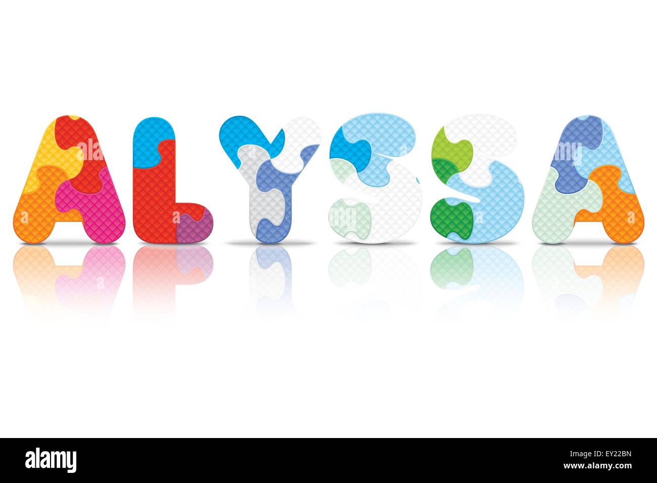 ALYSSA written with alphabet puzzle - vector illustration Stock Vector ...