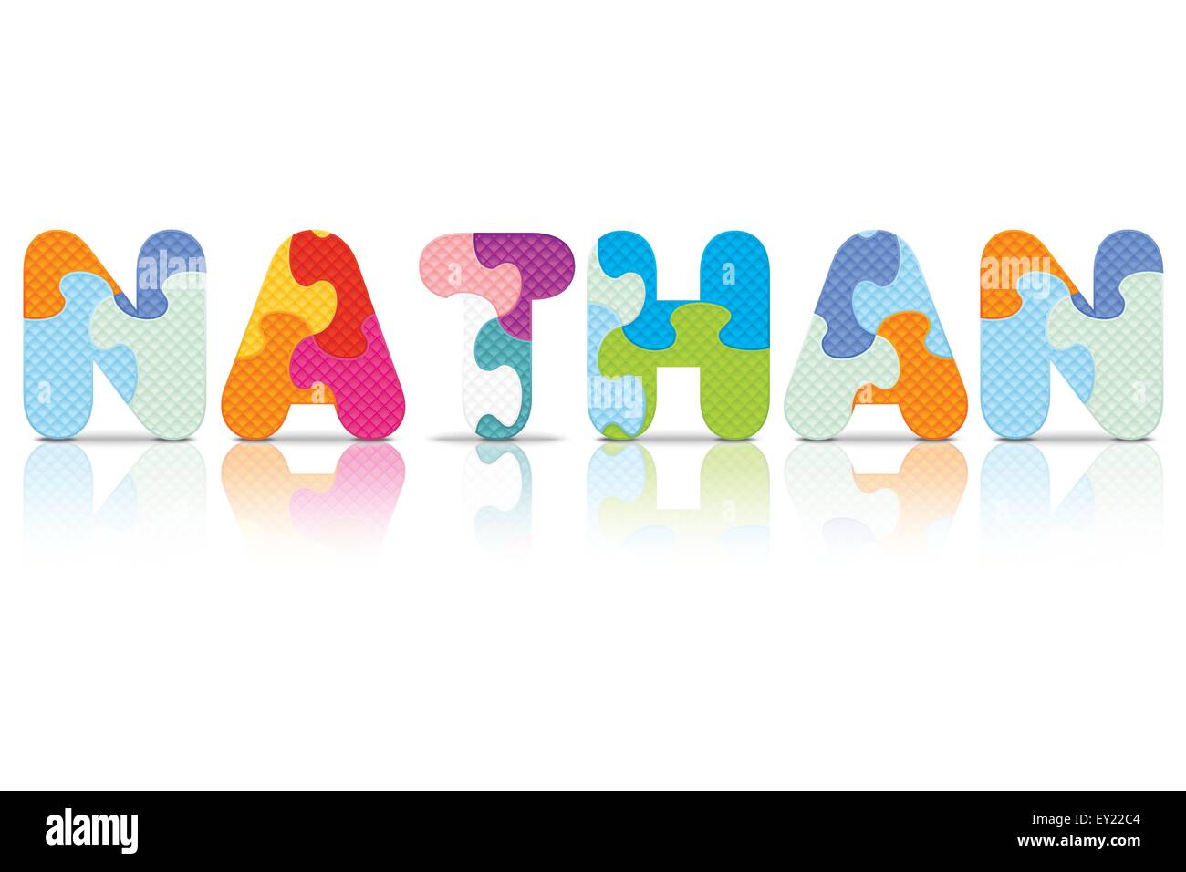 NATHAN written with alphabet puzzle - vector illustration Stock Vector ...