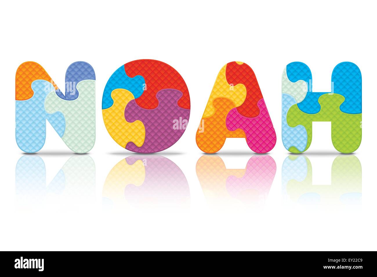 NOAH written with alphabet puzzle - vector illustration Stock Vector ...