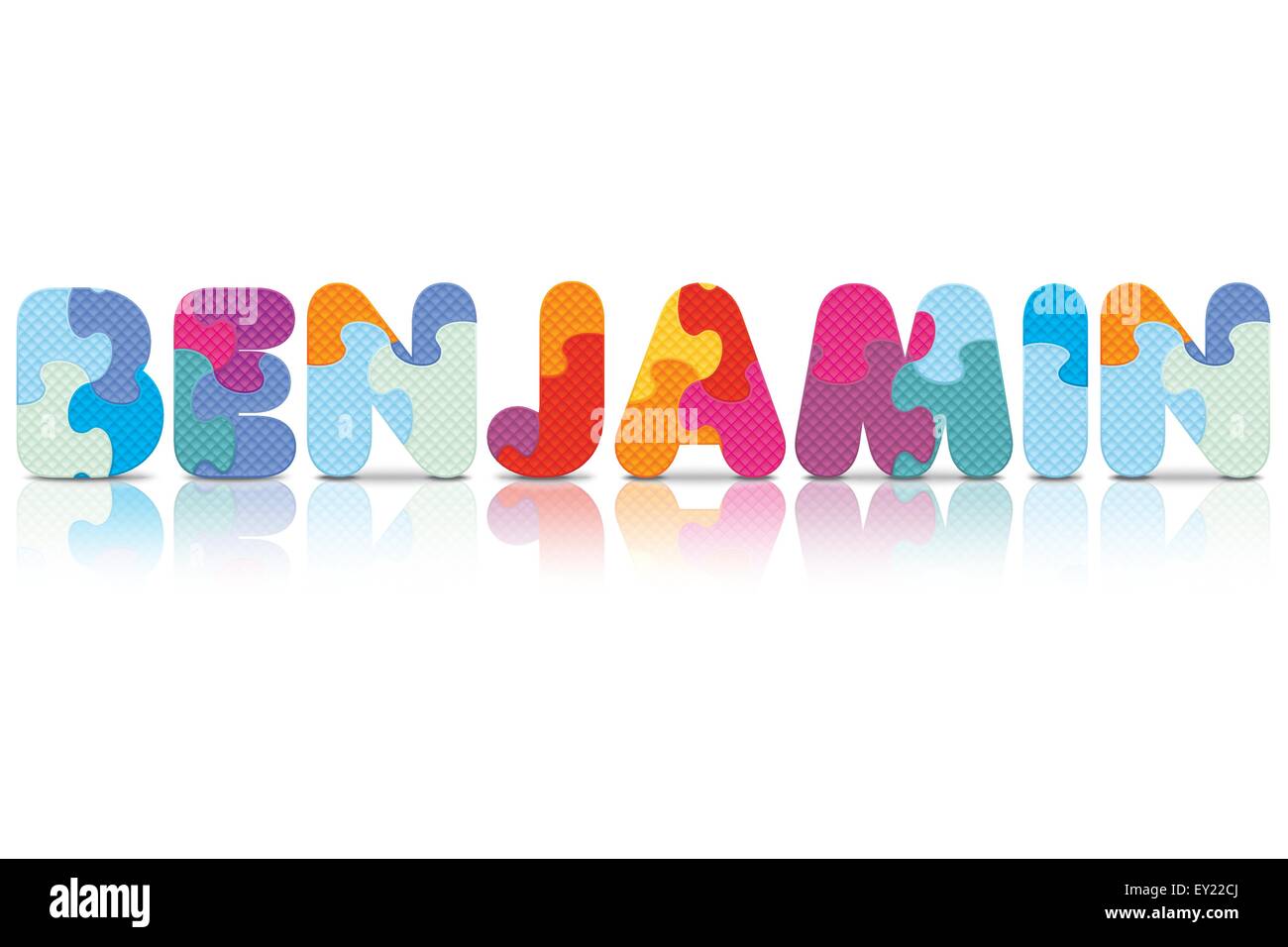 BENJAMIN written with alphabet puzzle - vector illustration Stock ...