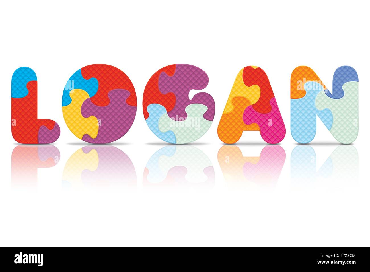LOGAN written with alphabet puzzle - vector illustration Stock Vector ...