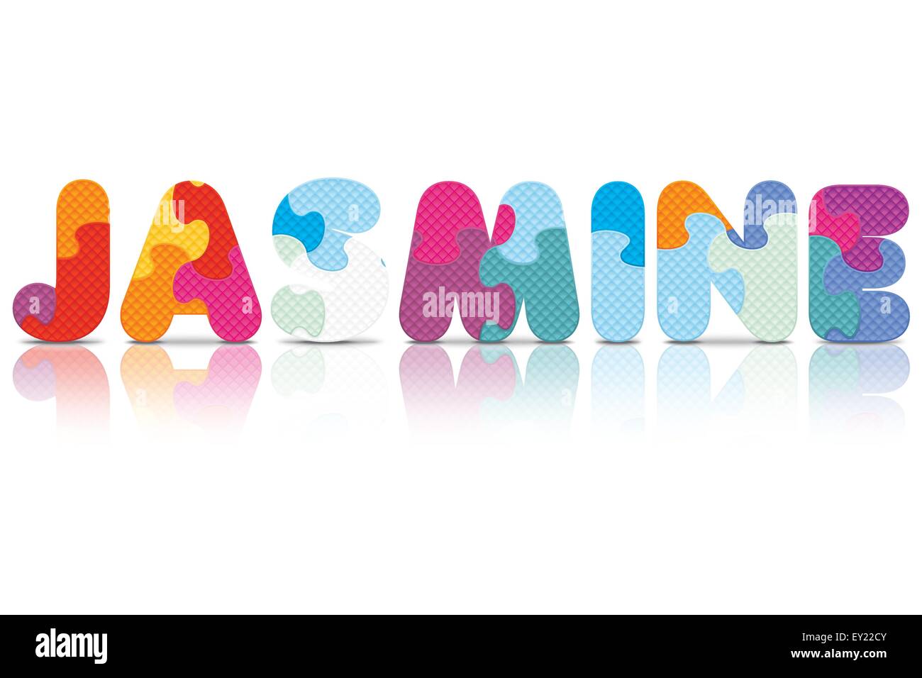 JASMINE written with alphabet puzzle - vector illustration Stock Vector ...