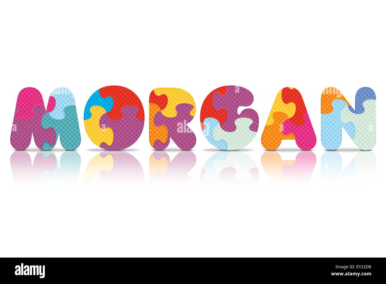 MORGAN written with alphabet puzzle - vector illustration Stock Vector ...