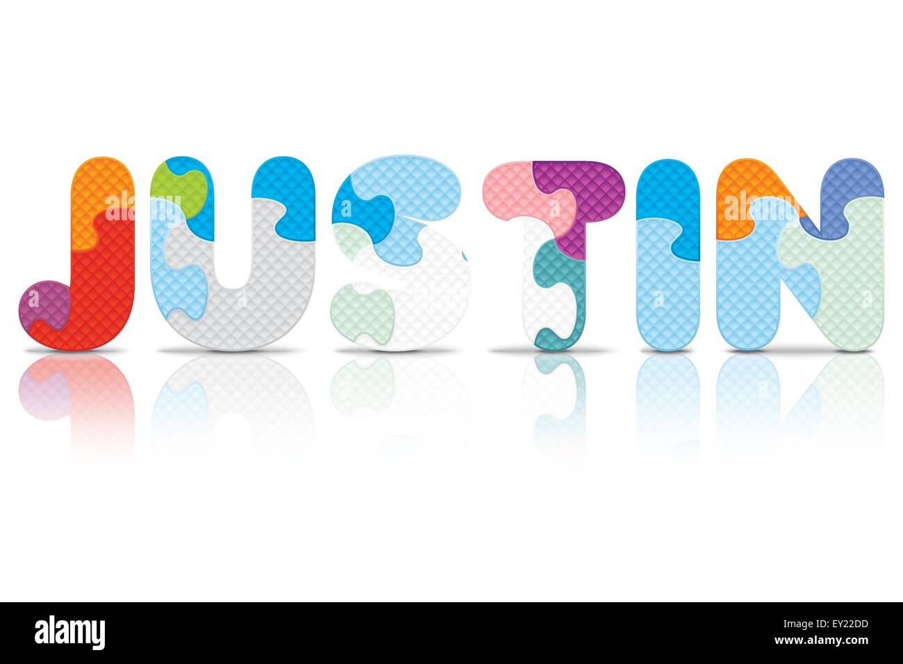 JUSTIN written with alphabet puzzle - vector illustration Stock Vector ...