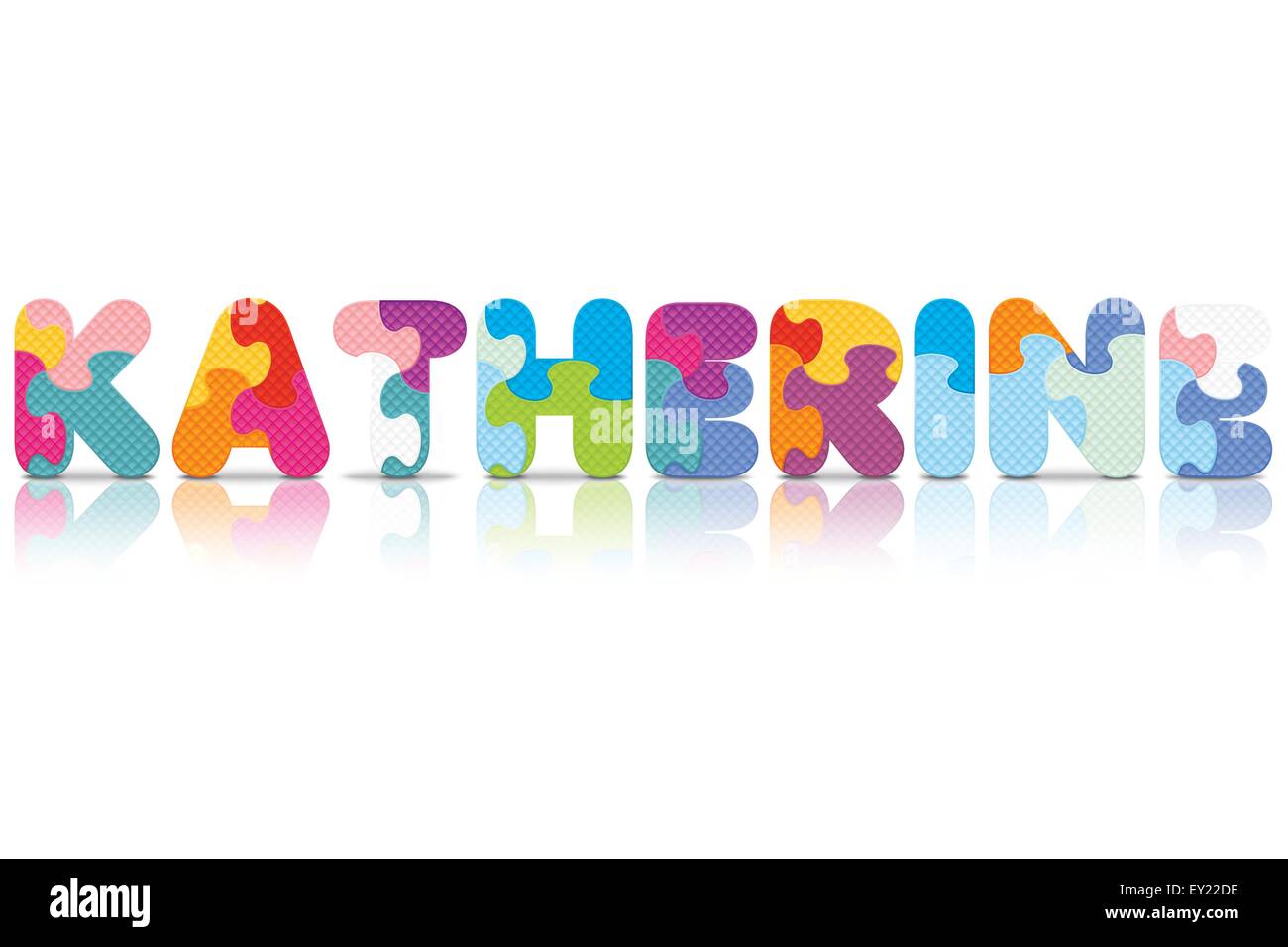 KATHERINE written with alphabet puzzle - vector illustration Stock ...