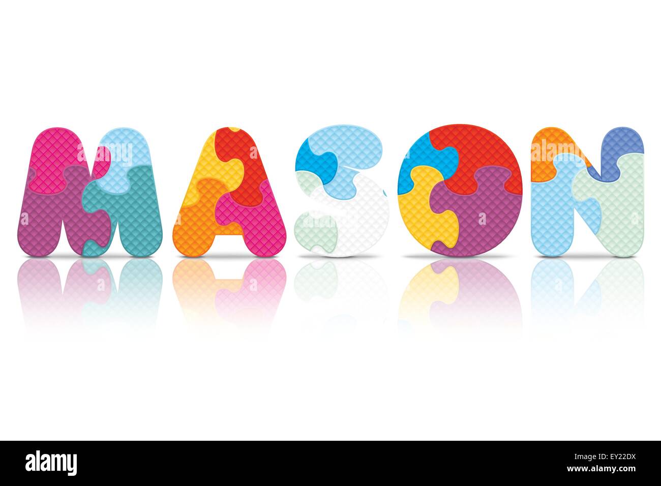 MASON written with alphabet puzzle - vector illustration Stock Vector ...