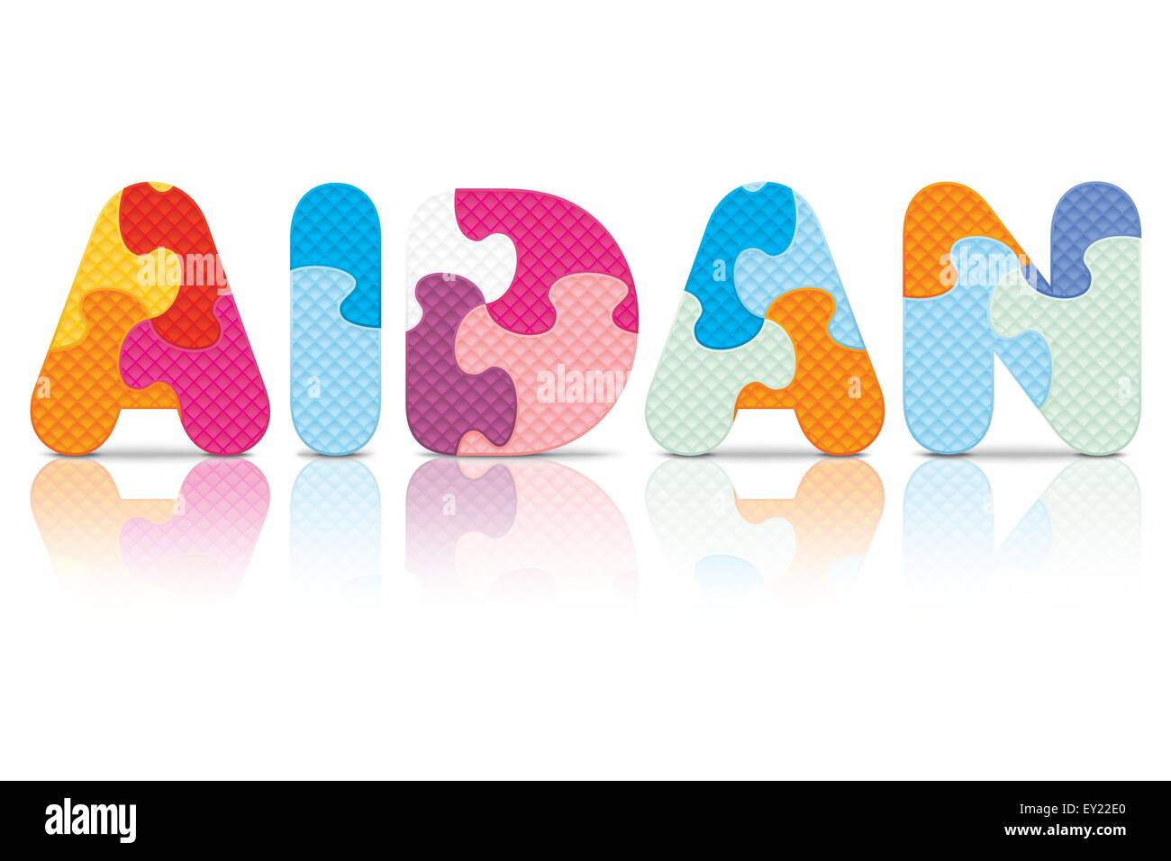 AIDAN written with alphabet puzzle - vector illustration Stock Vector ...