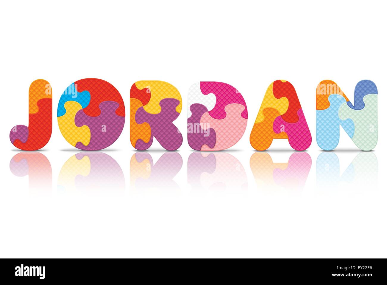 JORDAN written with alphabet puzzle - vector illustration Stock Vector ...