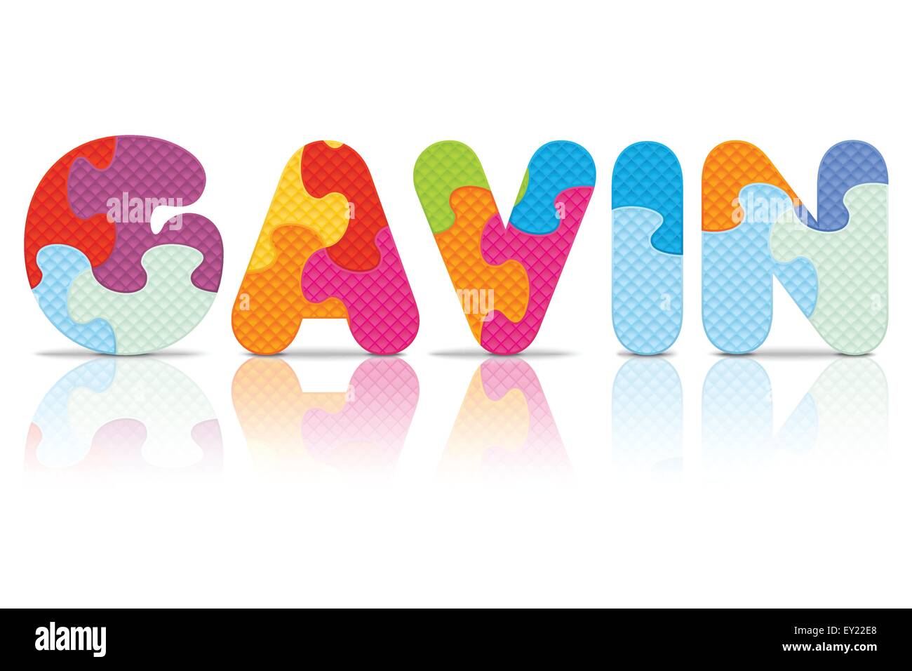 GAVIN written with alphabet puzzle - vector illustration Stock Vector ...