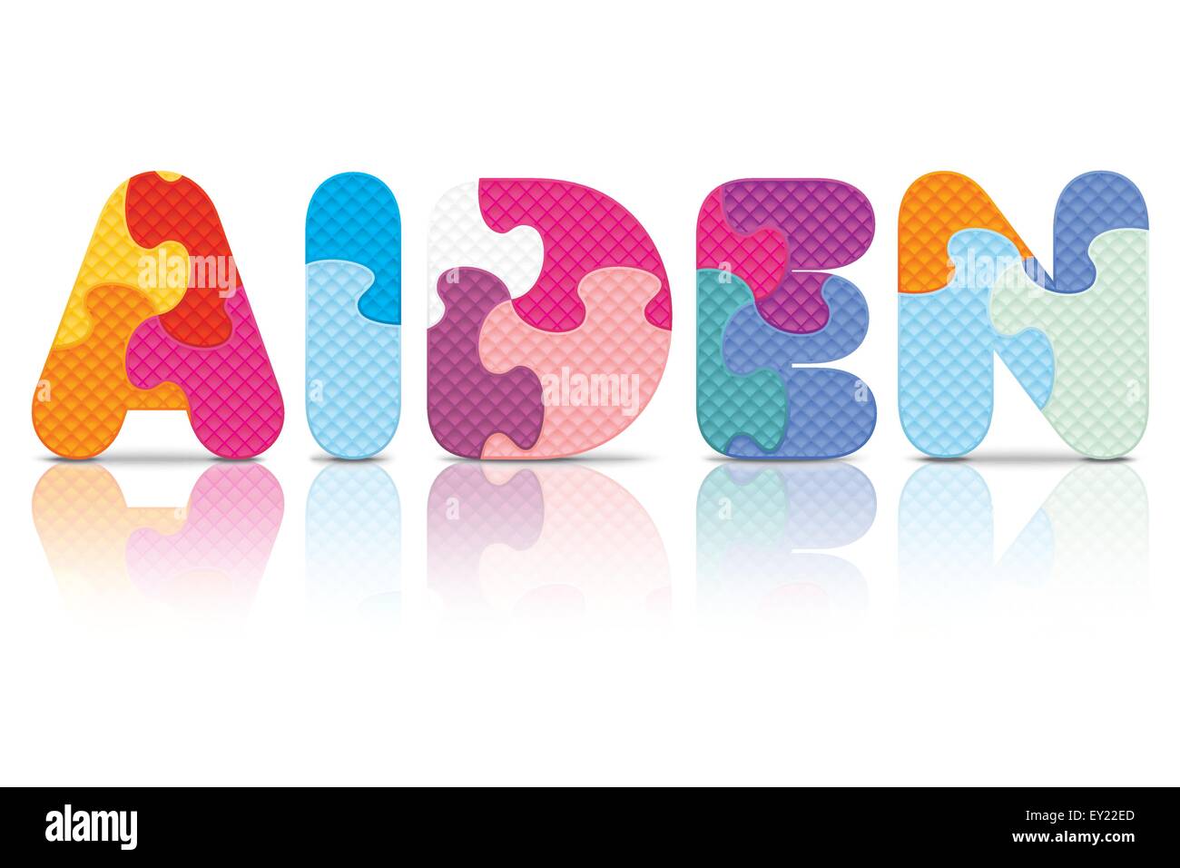 AIDEN written with alphabet puzzle - vector illustration Stock Vector ...