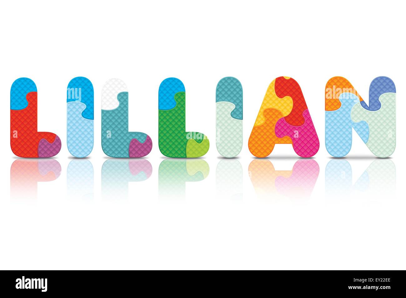 LILLIAN written with alphabet puzzle - vector illustration Stock Vector ...