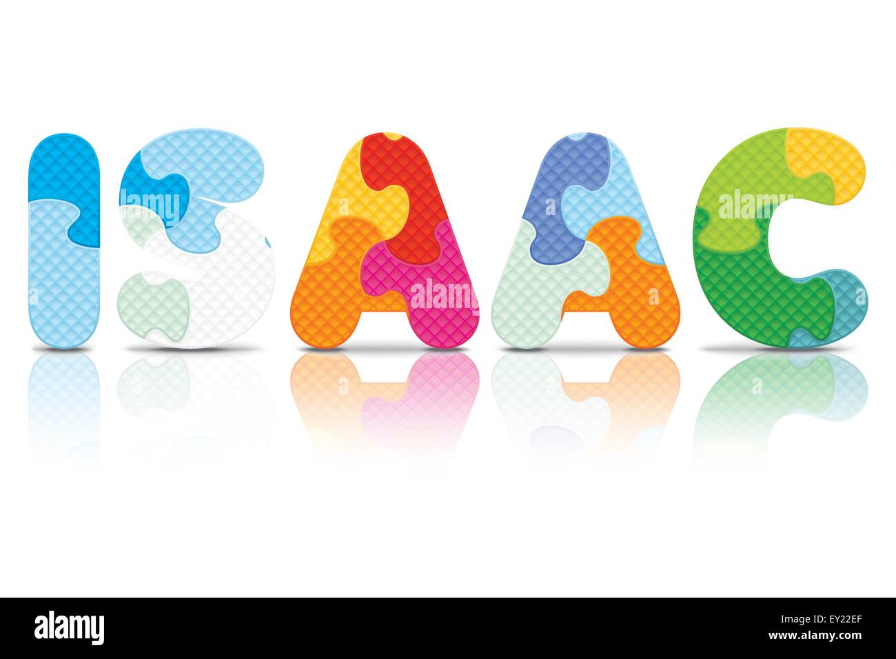 ISAAC written with alphabet puzzle - vector illustration Stock Vector ...