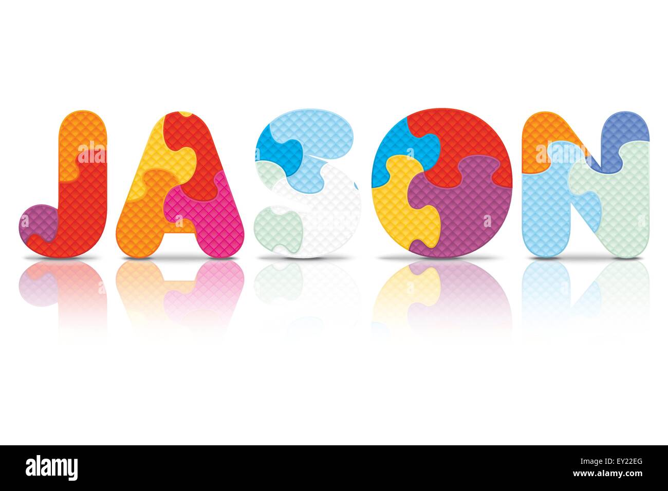 JASON written with alphabet puzzle - vector illustration Stock Vector ...