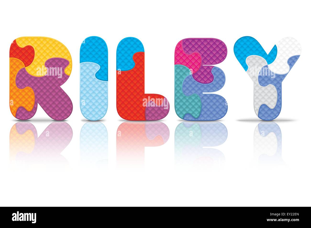 RILEY written with alphabet puzzle - vector illustration Stock Vector ...